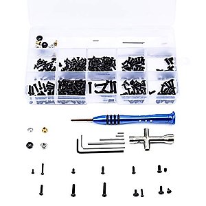 RC M2 M2.5 M3 Screws Bolt&Nuts Set Cross Sleeve Allen Wrench Swing Arm Pins Kit for Wltoys 144001 1/14 RC Car Spare Parts(316PCS)