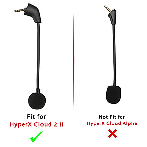 Ninge Black Replacement Mic-3.5mm Game Microphone Boom for Cloud 2 for CloudX I&II Core Cloud Sliver Gaming Headset Use with TIK tok