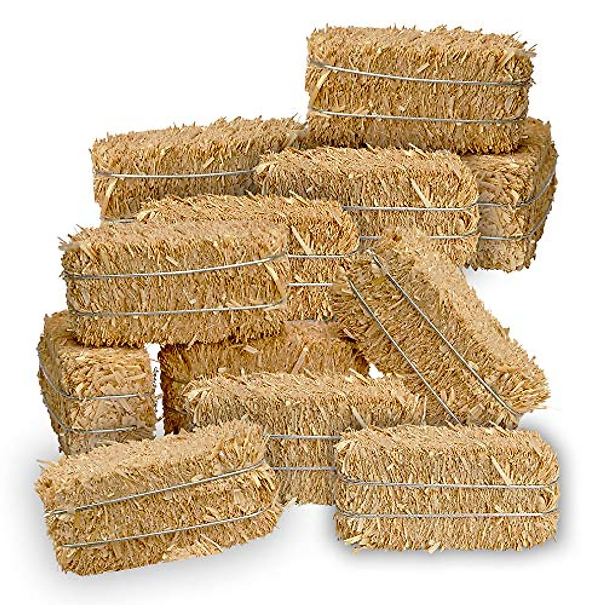 FloraCraft 12 Piece Decorative Straw Bale 1 Inch x 1.25 Inch x 2.5 Inch Natural