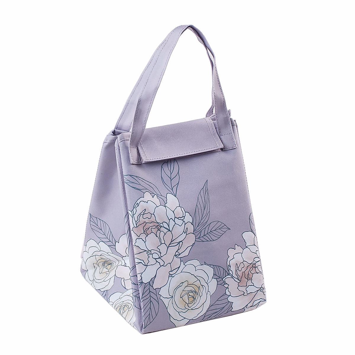 Erin Condren Lunch Tote Bag for Women & Men Insulated in Flora Design. Collapsible Adult Lunch Bag with Velcro Close for Travel, Picnic, Hiking, Work, Beach