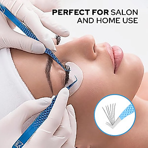 M LASH Tweezers for Eyelash Extensions (Set of 4) - Professional Lash Extension Tweezers - Fiber Tip, Japanese Steel, Diamond Grip Eyelash Extension Tweezer (Pink)