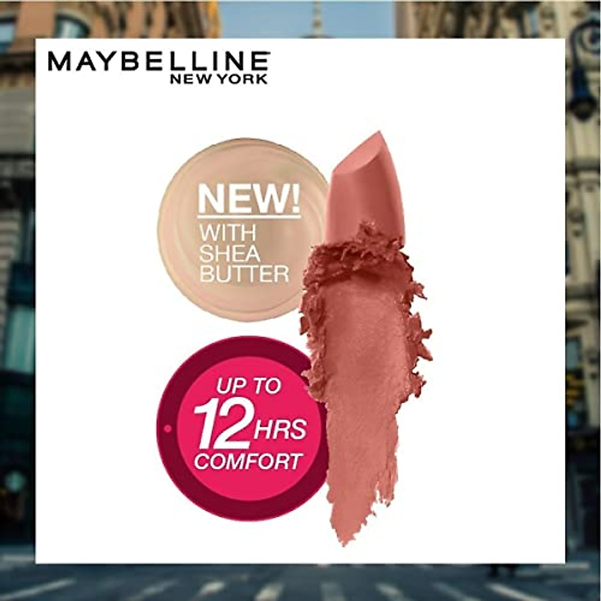 Maybelline Color Sensational Lipstick, Lip Makeup, Matte Finish, Hydrating Lipstick, Nude, Pink, Red, Plum Lip Color, Clay Crush, 0.15 oz; (Packaging May Vary)