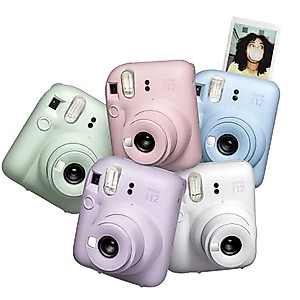 Fujifilm Instax Mini 12 Instant Camera Lilac Purple + Fuji Instax Film Value Pack (40 Sheets) + Shutter Accessories Bundle, Incl. Compatible Carrying Case, Quicksand Beads Photo Album 64 Pockets