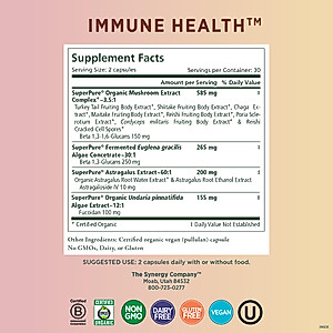 PURE SYNERGY Immune Health | Immune Support Mushroom Supplement | Astragalus and Beta-Glucan Extracts with Organic Functional Mushroom Extracts | for Year-Round Support (60 Capsules)