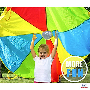 Play Platoon Rainbow Parachute Toy for Kids, 6 ft Play Parachute Game for Kids with 8 Handles, Parachute for Kids, PE Equipment for Elementary School Gym Class, Backyard/Indoor Play Equipment