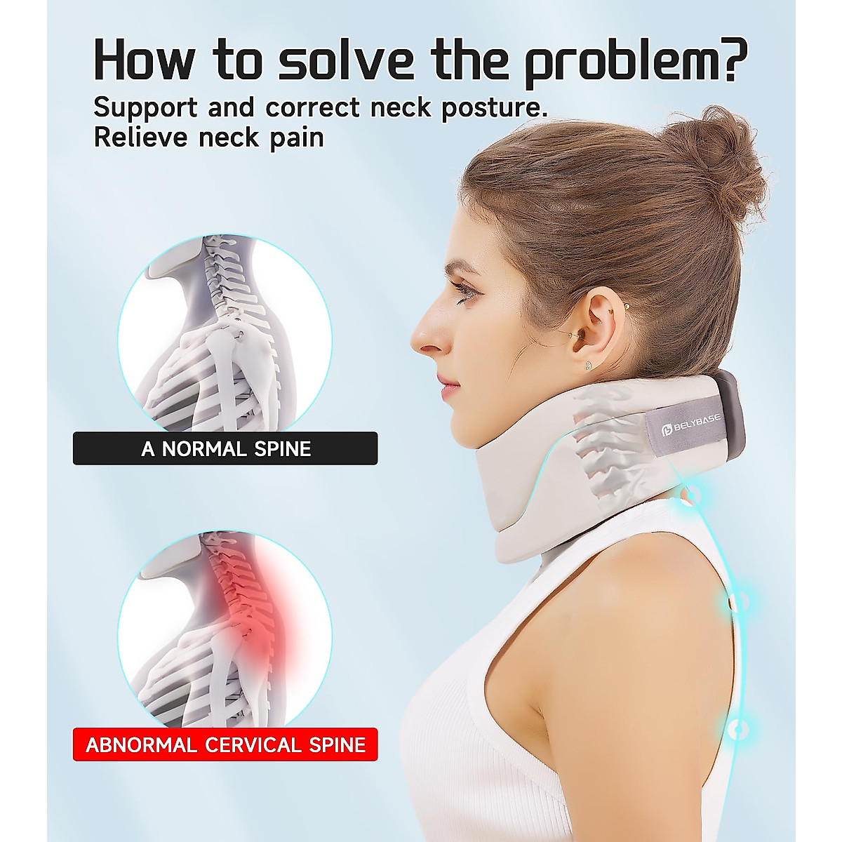 Neck Brace for Neck Pain and Support for Women,Men-Cervical Collar-Vertebrae Whiplash Wrap for Posture,Sleeping-Spinal Support and Spine Pressure-Soft Neck Brace for Pinched Nerve (Large(14-18 Inch))