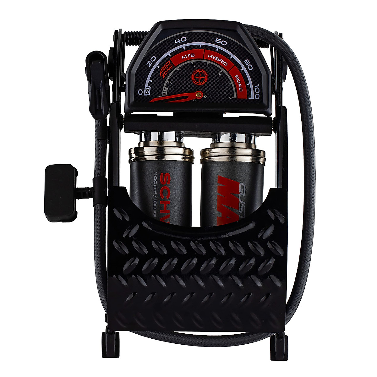 Schwinn Gust Max Foot Pump, 100 Max PSI, for Schrader and Presta Valves