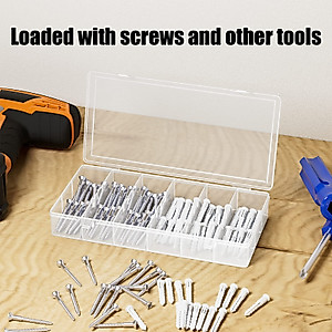 BAGTeck clear visible plastic storage box cosmetic tools storage box makeup tools fishing tackle accessory box organizer jewelry screws hardware accessories organizer box (4Pack)