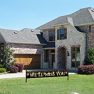We’ll Miss You Banner Backdrop Decorations, Gratuation/Going Away/Moving/Job Change/Relocating Party Photo Booth Props Porch Sign Supplies, Retirement Décor for Outdoor Indoor (9.8x1.6ft)