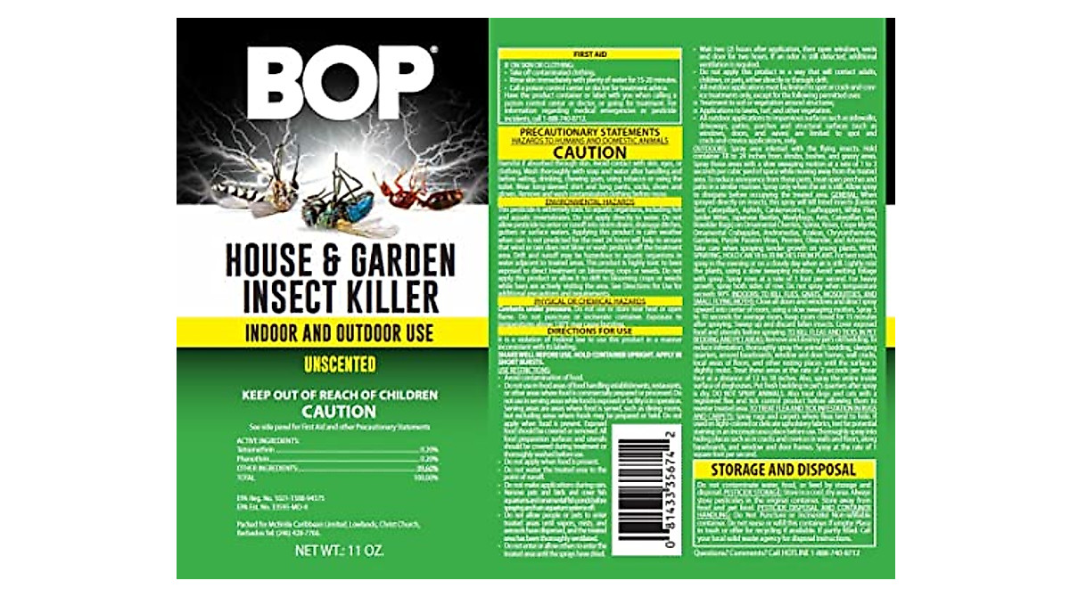 BOP House and Garden Insect Killer 11 oz, Easy to Use Pest Control ...
