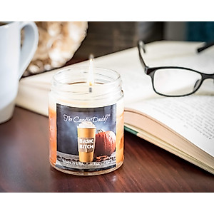 Pumpkin Spice Candle - Halloween Fun and Funny -6 Ounce- 40 Hour Burn - Basic Bitch - Poured in Small Batches in USA