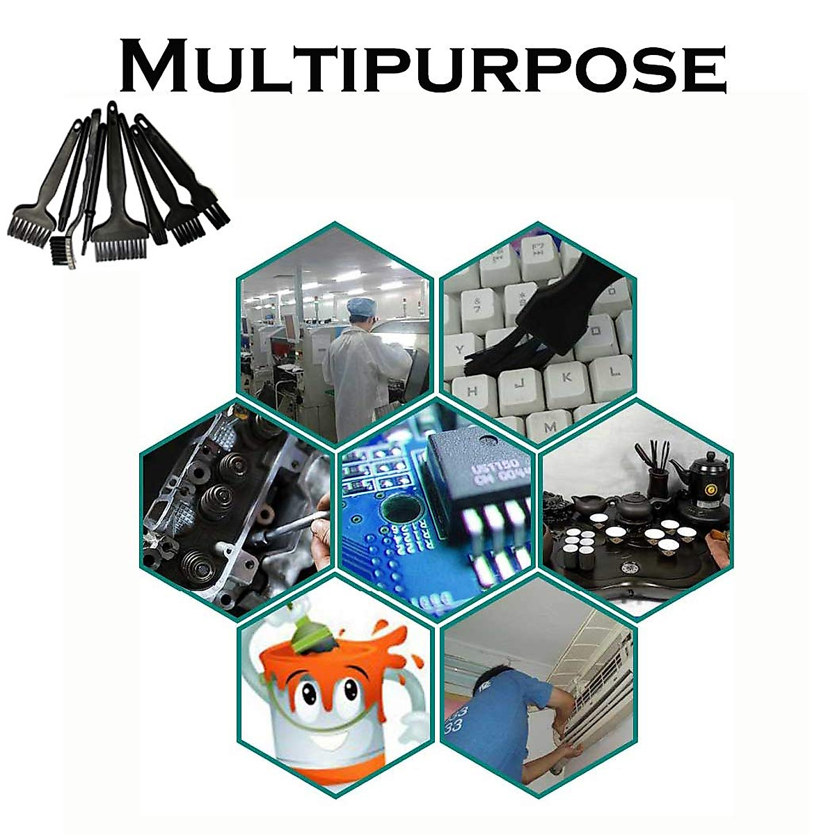 Small Anti Static ESD Safe Cleaning Dust Brush Kit for Phone Computer Keyboard Laptop Screen Camera Lens,ESD Precision Plastic Tweezers Set,Microfiber Cleaning Cloths,Air Blow Cleaner