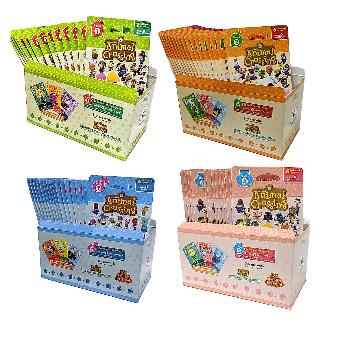 Animal Crossing Amiibo Cards Series 1 2 3 4 Set Bundle (72 Packs) (6 Cards Per Pack / 456 Cards)