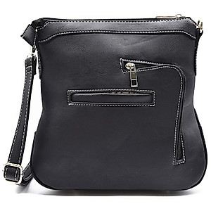 Colorful Dragonfly Western Style Spring Rhinestone Gem Studded Purse Leather Crossbody Handbag Women Single Shoulder Bag (Black)