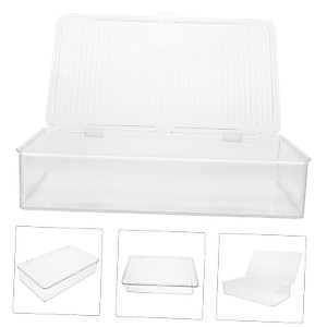 ADOCARN Transparent Cutlery Box Utensil Supplies Kitchen Drawer Tray Plastic Transparent Utensil Case Dinnerware Holder with Cover Tea Container Storage Rack The Pet Desktop