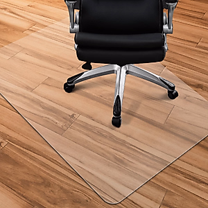 Office Chair Mat for Hardwood Floor - 36"x48" Floor Protector Mat for Rolling Chair, Clear Computer Desk Chair Mat for Hard Floor Use - Double Sided Texture, Easy Glide and Flat Without Curling