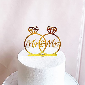 Borsgye 10 PCS Mr and Mrs Cake Toppers Bride and Groom Sign Wedding Acrylic Cupcake Topper Happy Birthday Cake Topper Engagement Cake Toppers Decorations for Various Birthday Party Anniversary