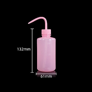 250ml Plastic Safety Wash Bottle, Pink Lab Squeeze Bottle with Narrow Mouth and Scale Labels, Squirt Bottle For Plant Flower Succulent Watering - 2 Packs