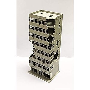 Outland Models Railway Scenery City Ruin Building Abandoned Tall Office N Scale
