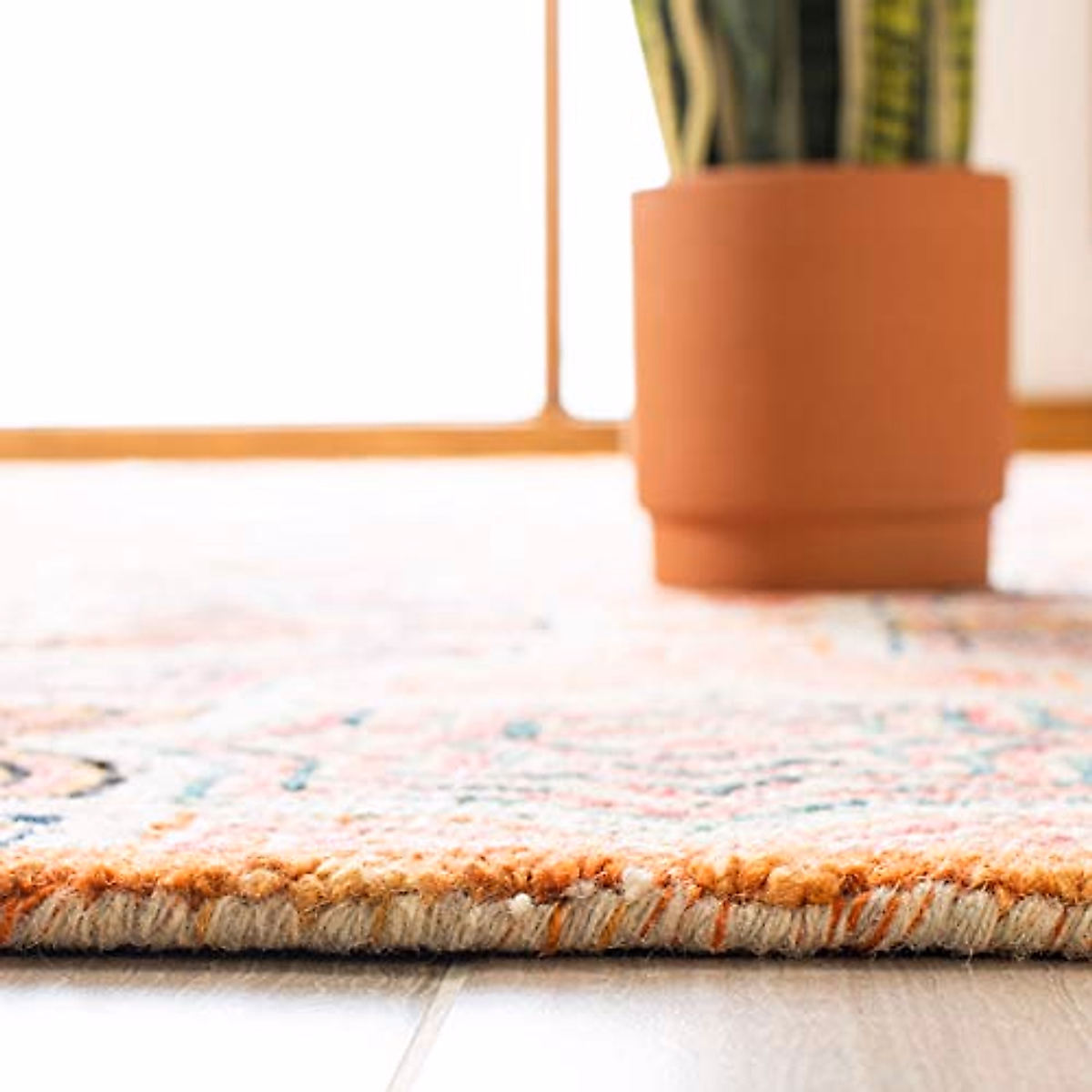 SAFAVIEH Aspen Collection 8' x 10' Pink / Orange APN260U Handmade Boho Wool Area Rug