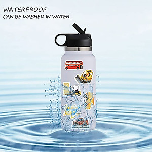 Transportation Vehicle Truck Stickers for Kids Boy, Vinyl Waterproof Sticker 100 Pack, Party Favor and Supplies (Construction truck Airplane Train Helicopter Car Boat Motorcycle Tractor Bus Firetruck)