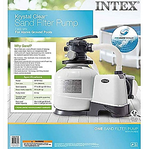 Intex 2800 GPH Pool Sand Filter Pump with Krystal Clear Saltwater System and Automatic Timer for Above Ground Swimming Pools, Black
