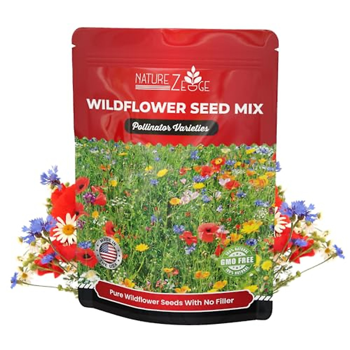 340,000 Wildflower Seeds, 1/2 lb, 35 Varieties of Flower Seeds, Mix of Annual and Perennial Seeds for Planting, Attract Butterflies and Hummingbirds, Non-GMO