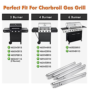 Yiming Grill Replacement Parts Compatible for Charbroil Advantage Series 4 Burner 463344015 463343015 463433016 463240115 463432215 463240015 Grills, Stainless Pipe Burner, Heat Plate, Carryover Tube