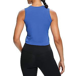 Bestisun Gym Athletic Yoga Shirts Muscle Tank Womens Athletic Wear Workout Tops Loose Fit Blue M