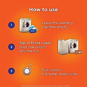 Washing Machine Cleaner by Tide for Front and Top Loader Washer Machines,(2.6oz each) (Pack of 5) (Packaging May Vary)