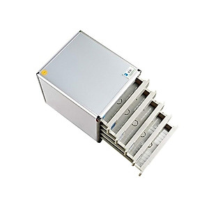 LEYT Flat File Cabinet, Drawer Organizer Lockable, for Office Supplies Storage, Aluminum Alloy - Grey