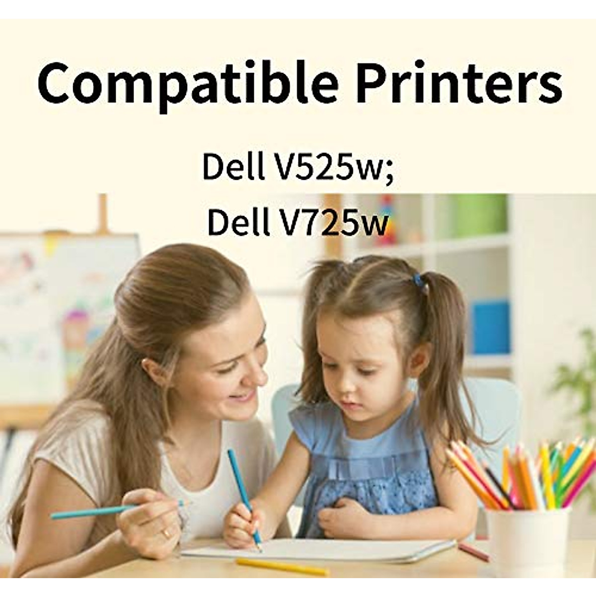 Compatible Dell Series 31 32 33 34 Ink Cartridges Replacement for Dell V525w V725w Printer (2BK, 1C, 1M, 1Y)