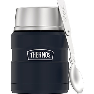 THERMOS Stainless King 16 Ounce Vacuum-Insulated Food Jar Bundle with THERMOS FUNTAINER 10 Ounce Stainless Steel Vacuum Insulated Kids Food Jar