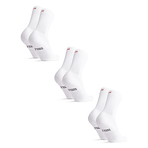 DANISH ENDURANCE Performance Crew Socks (White 3 Pairs, US Women 11-13 // US Men 9.5-12.5)
