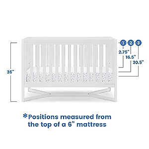 Delta Children Tribeca 4-in-1 Baby Convertible Crib + Serta Perfect Slumber Dual Sided Recycled Fiber Core Crib & Toddler Mattress - Waterproof, Hypoallergenic, GREENGUARD Gold Certified, Bianca White