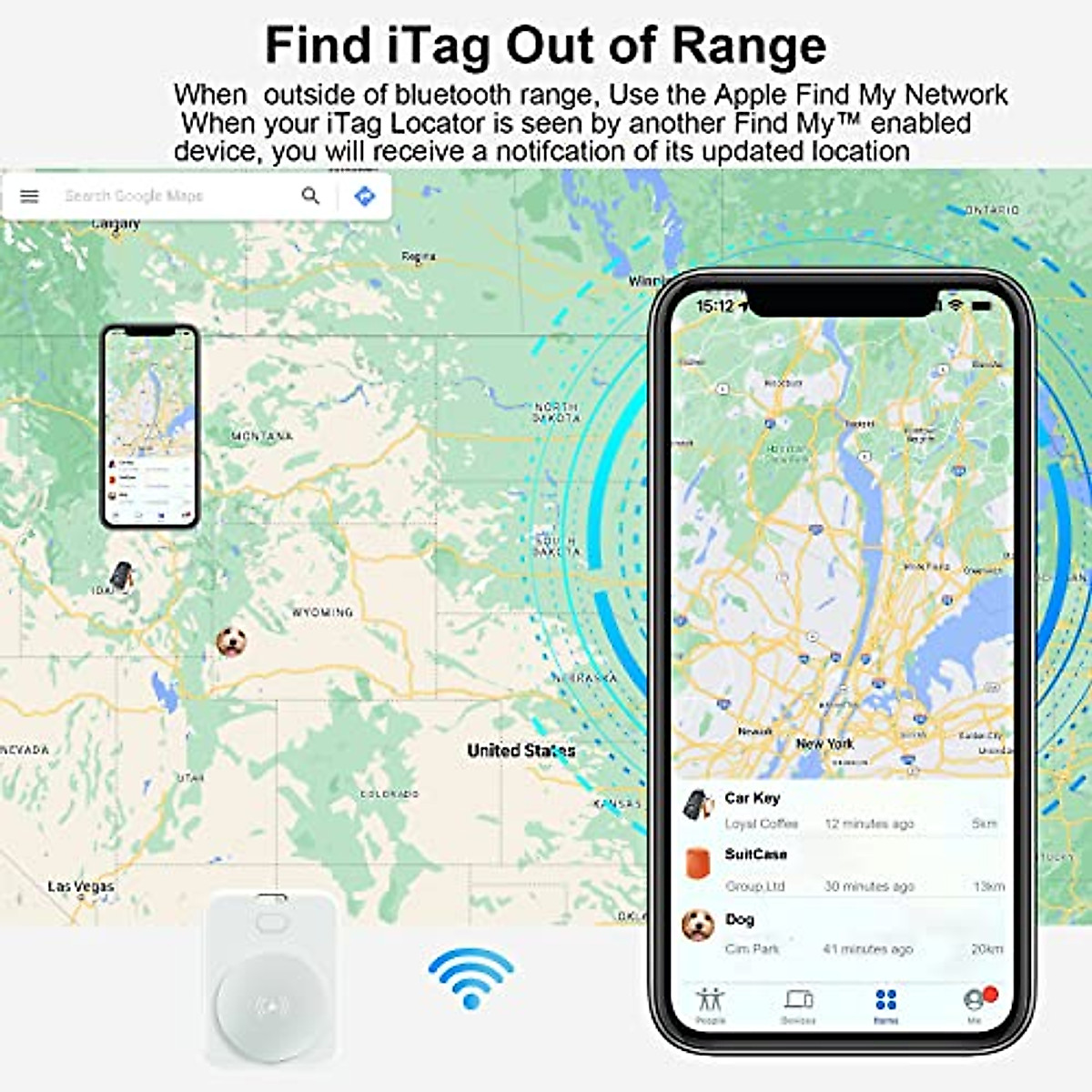 Key Finder 1 Pack, Key Locator Bluetooth Tracker with Loud Beep Sound, Smart Wallet Bag Luggage Tracker Tag for Find My App (iOS Only), 120 Feet Remote Control Anti-Lost Tracker Item Remote Finder