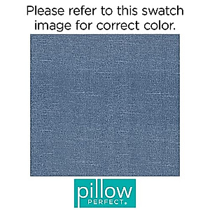 Pillow Perfect Tory Solid Indoor/Outdoor Wicker Patio Sofa/Swing Cushion Tufted, Weather and Fade Resistant, 19" x 44", Blue