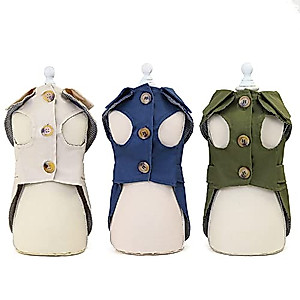 BDYJY Pet Clothes for Small Dogs Male Designer Look Dog Clothes Autumn and Winter European and American Style Clothing Accessories Pet Clothes for Medium Dogs Easter (Khaki, L)
