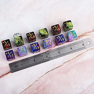 48 PCS Magic The Gathering MTG Counter Dice Marble Bulk Life Counters Tokens Dice Compatible with Magic Card Game Accessories CCG Creature Stats, 4 Colors