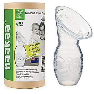 Haakaa Silicone Breast Pump 4 oz/100 ml, BPA FREE Manual Breast Pump 100% Food Grade Silicone BPA PVC and Phthalate Free