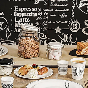 Bormioli Rocco Fido Glass Jar with Airtight Gasket Clamp Lid for Canning and Preserving, or Storing Pasta and Dry Foods, White Top, 4.25 oz., Set of 12