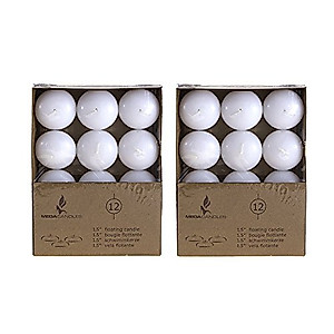 Mega Candles - Unscented 1.5" Floating Disc Candles - White, 2 Pack of 12, Set of 24