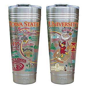 Catstudio Iowa State University Collegiate Thermal Tumbler | Triple Wall Insulation With Non Slip Bottom | Great College Travel Cup for Water, Coffee, Tea, or Smoothies