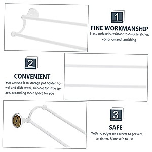 Cabilock 1 PC Double Bar Towel Rack White Bathrobe Towel Organization Bar Double Towel Bar Bathroom Towel Bar Decor Bath Towel Holder Hangers Hand Towel Rail Artistic Accessory Swivel Brass