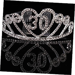 Mikinona 1pc Jewel Headbands for Women Bridal Headpieces for Wedding Rhinestone Belts for Women 60th Birthday Headpiece Headbands Crystal Diamond 60 Birthday Tiara and Sash Hair Crown Gift