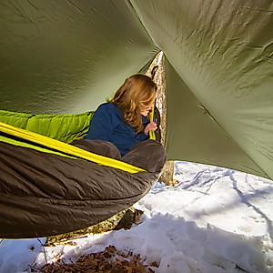 ENO HouseFly Rain Tarp - Lightweight Waterproof Tarp with Stowable Doors - for Camping, Hiking, Backpacking, Travel, a Festival, or The Beach - Lichen