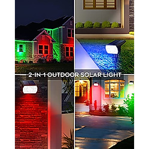 Kaxiida Solar Lights Outdoor Waterproof, 7 Lighting Modes Solar Landscape Pathway Lights, IP68 Color Changing Solar Outdoor Lights for Yard,Garden,Patio, Gate, Fence