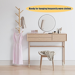 Furshus Coat Rack Wall Mount,Bamboo Vertical Hat Rack for Wall,Wall Coat Tree,Coat Hanger,Floating Coat Rack for Hats,Jackets,Bags,Entryway Bedroom (Natural)