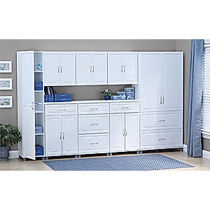 SystemBuild Kendall 36" Utility Storage Cabinet - White & Kendall 16" Utility Storage Cabinet - White