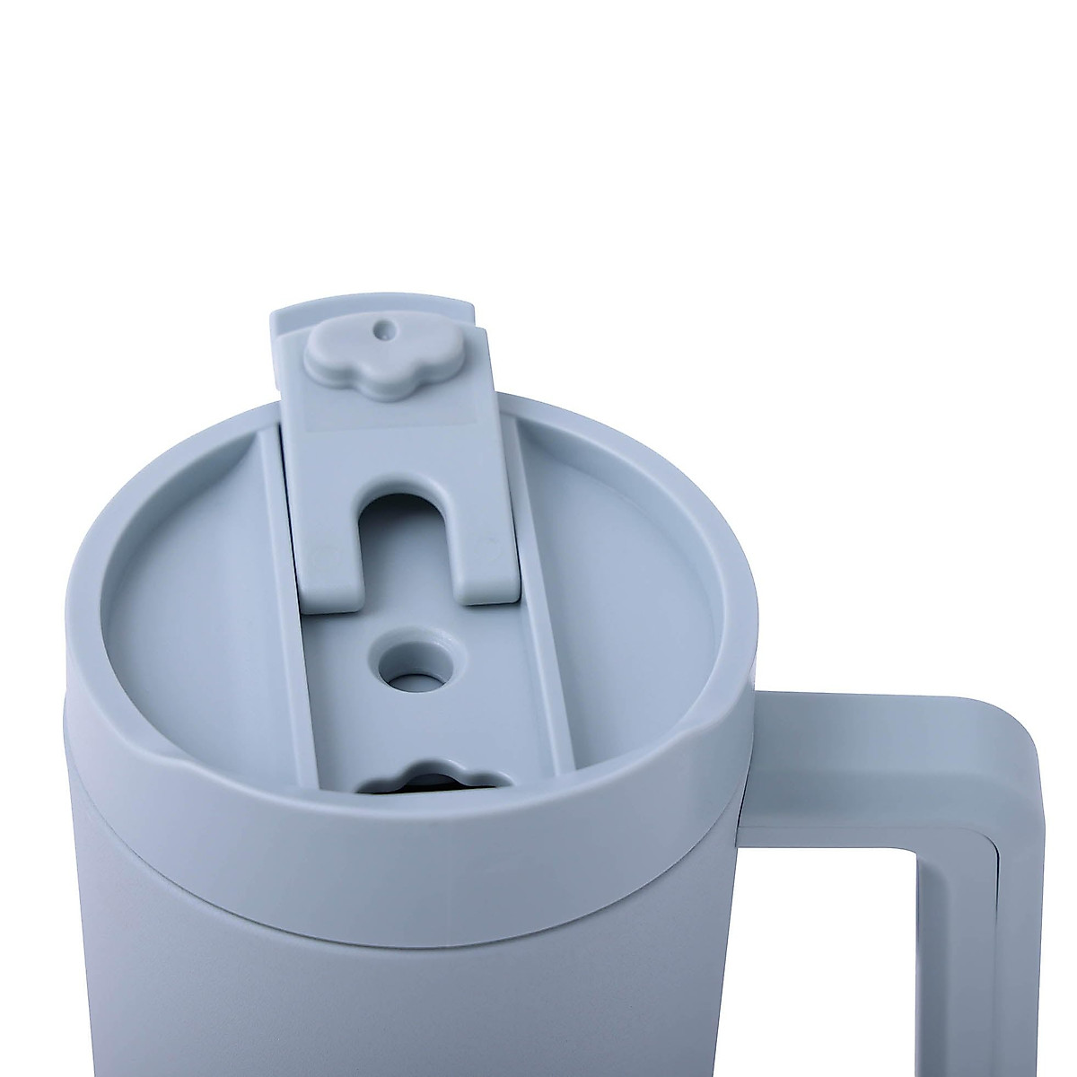 Manna Stainless Steel Double Wall Insulated Tumbler with Smart Seal Dual Sip Lid and Straw Fit Handle - 40 Oz - Ocean Mist Powder Coat